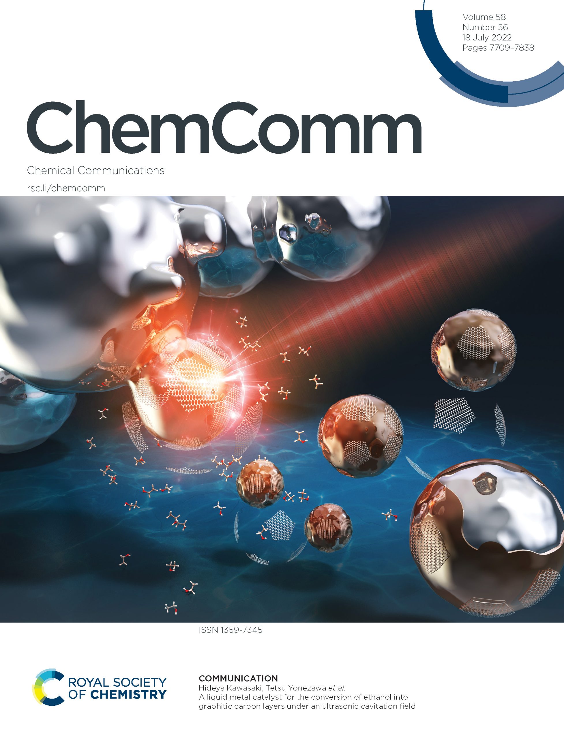 Chem.Commun.誌 FrontCover（表紙）に採択 – 界面化学研究室